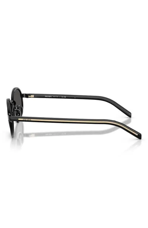 Prada 52mm Oval Sunglasses - Black/ Dark Grey