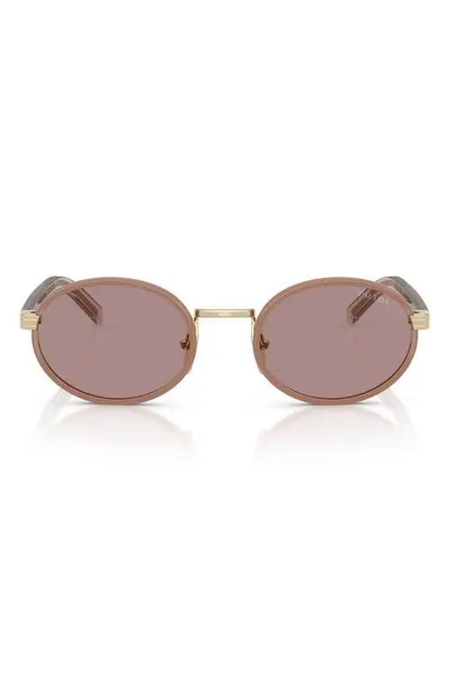 Prada 52mm Oval Sunglasses - Pecan/ Light Purple Brown