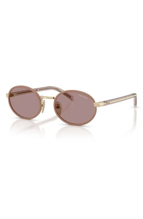 Prada 52mm Oval Sunglasses - Pecan/ Light Purple Brown