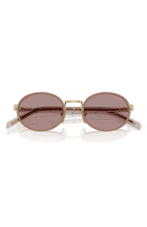 Prada 52mm Oval Sunglasses - Pecan/ Light Purple Brown