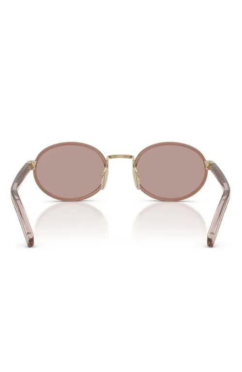 Prada 52mm Oval Sunglasses - Pecan/ Light Purple Brown