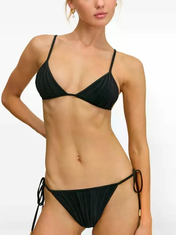 Cult Gaia Mina Boned Triangle Bikini Top - Black