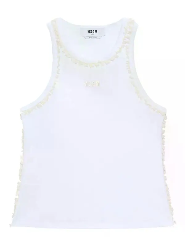 MSGM Logo-embroidered Tank Top - White