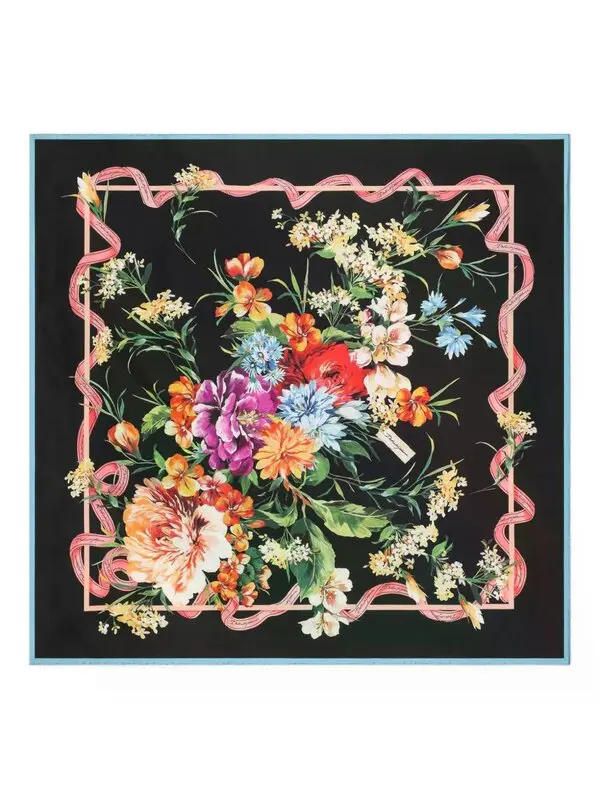Dolce & Gabbana Floral-print Scarf - Black