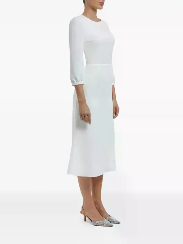 slim fit dress slacks Zapaka Women White Formal Dress Short Sleeves Slim Fitted Straight Pencil Midi Party Dress, White / US8