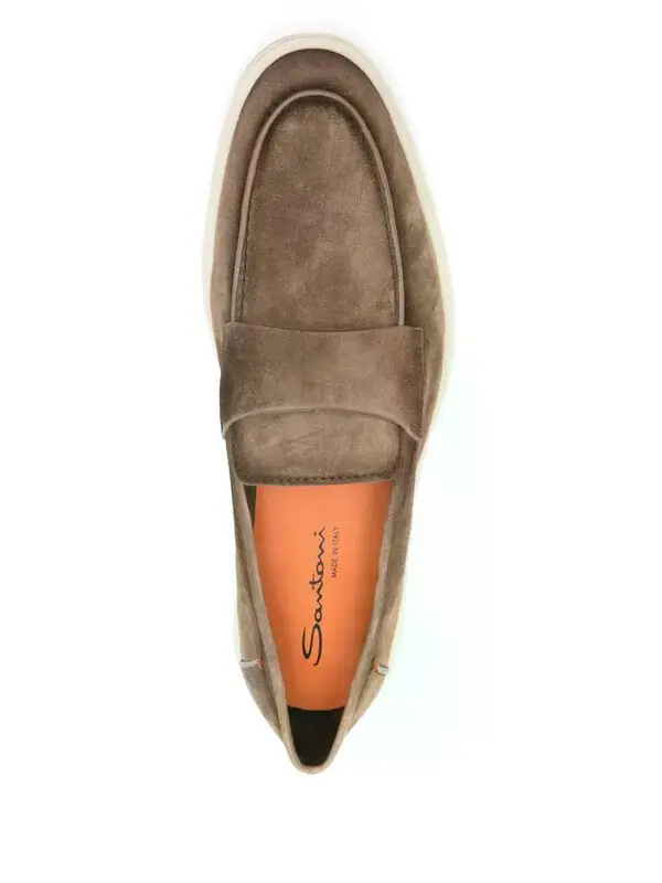 Santoni Suede Loafers - Brown