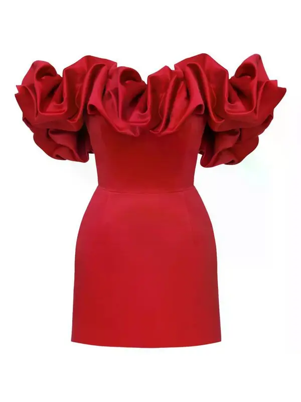 POST MERIDIEM Meringue Mini Dress - Red