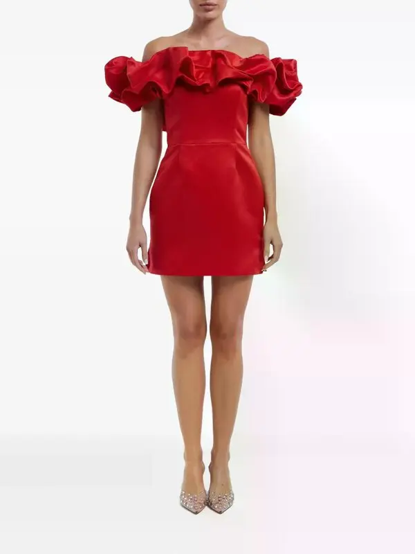POST MERIDIEM Meringue Mini Dress - Red