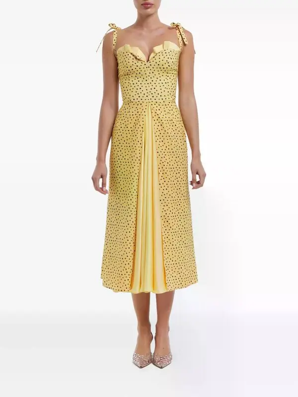 Post Meridiem Flowy Slit Midi Dress - Yellow | Editorialist