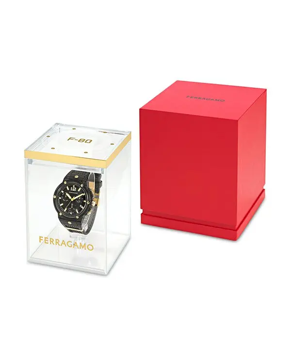 FERRAGAMO F-80 Translucent Chronograph, 44mm - Black/black