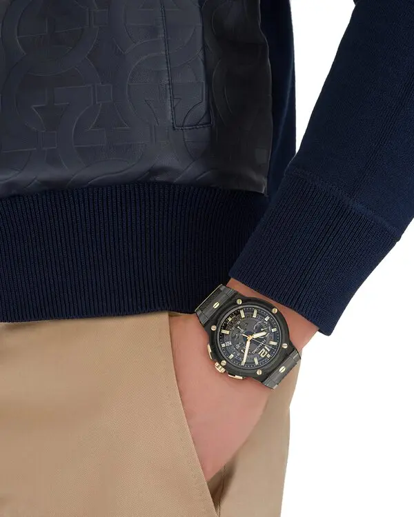 FERRAGAMO F-80 Translucent Chronograph, 44mm - Black/black