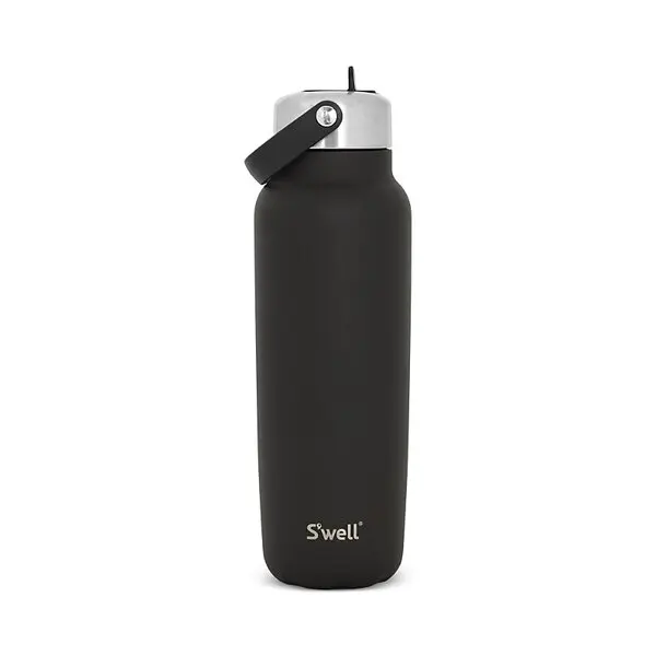 S'WELL Stainless Steel Explorer With Flip Straw Lid & Handle, 40 Oz - Onyx