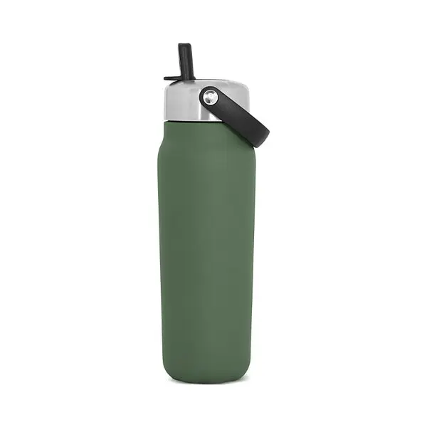 S'WELL Stainless Steel Explorer With Flip Straw Lid, 24 Oz - Green Jasper