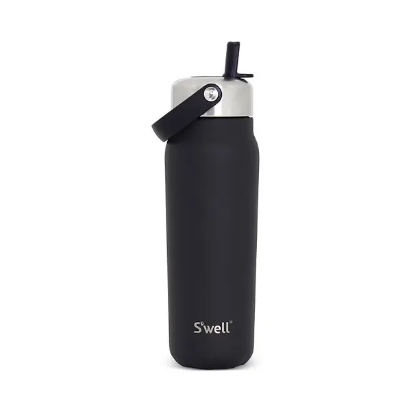 S'WELL Stainless Steel Explorer With Flip Straw Lid, 24 Oz - Onyx