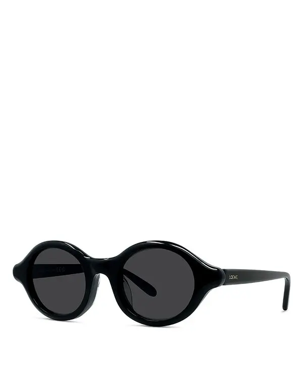 Loewe 48mm Slim Round Sunglasses - Black/smoke