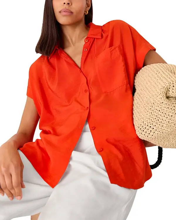 Whistles Nicola Button-front Shirt - Red