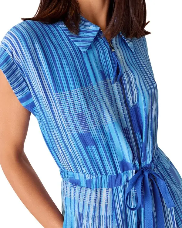 Whistles Stripe Print Zip Front Jumpsuit