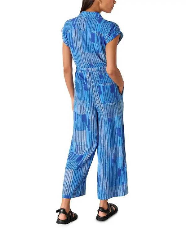 Whistles Stripe Print Zip Front Jumpsuit