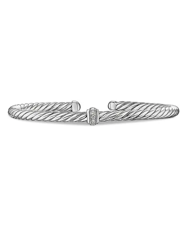 David Yurman Cable Flex Station Bracelet - Silver