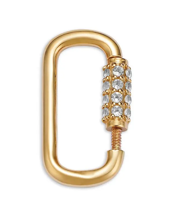 MOON & MEADOW 14k Yellow White Topaz Oval Charm Holder - Gold