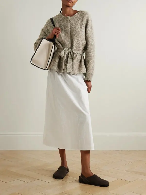 DEIJI STUDIOS Pod Belted Bouclé Cardigan
