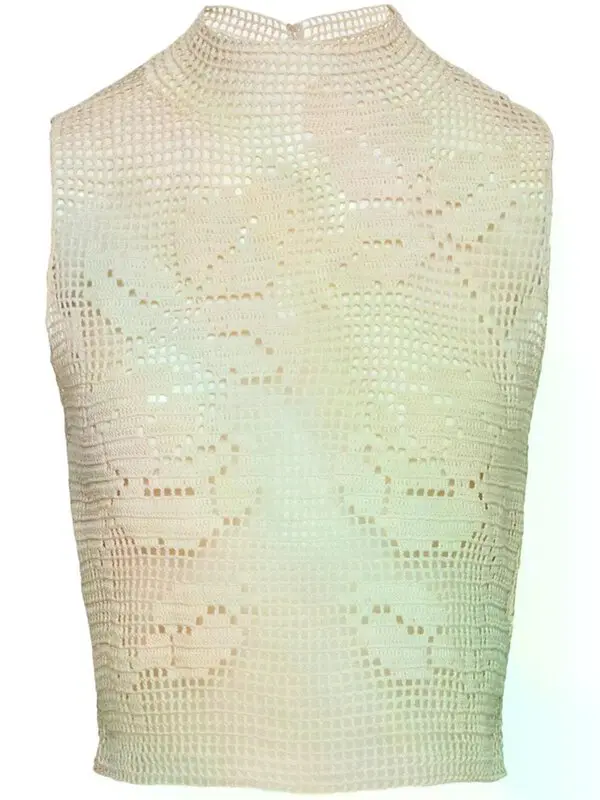 Magda Butrym Crochet Knit Tank Top - Neutrals
