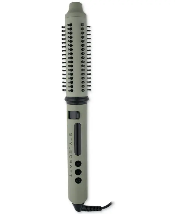STYLECRAFT Sage Retractable Styling Brush & Curling Wand - Sage Green