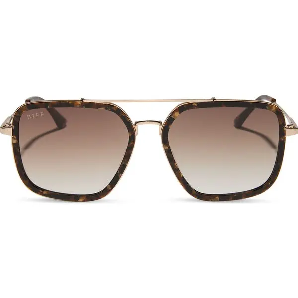 DIFF Jordan 57mm Navigator Sunglasses - Glitter Tortoise/brown