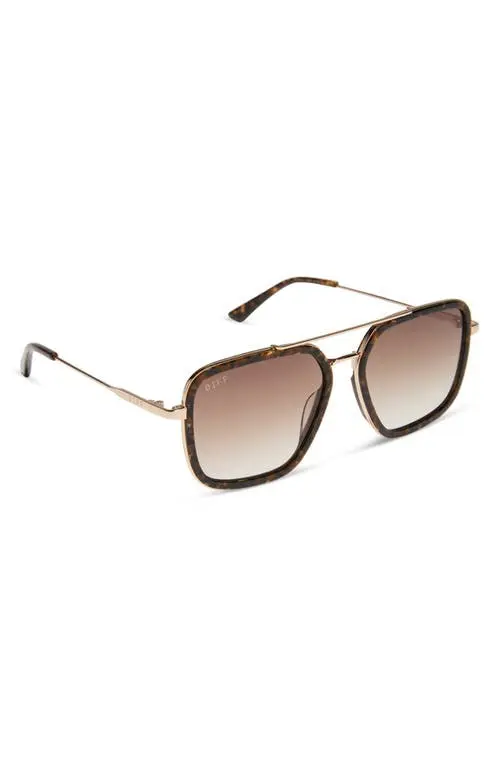 DIFF Jordan 57mm Navigator Sunglasses - Glitter Tortoise/brown