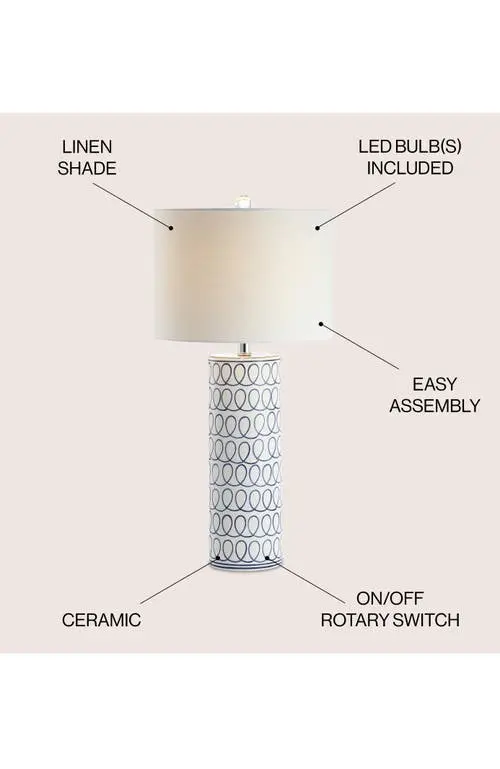 JONATHAN Y Loop 28.75" Ceramic Modern Column Led Table Lamp