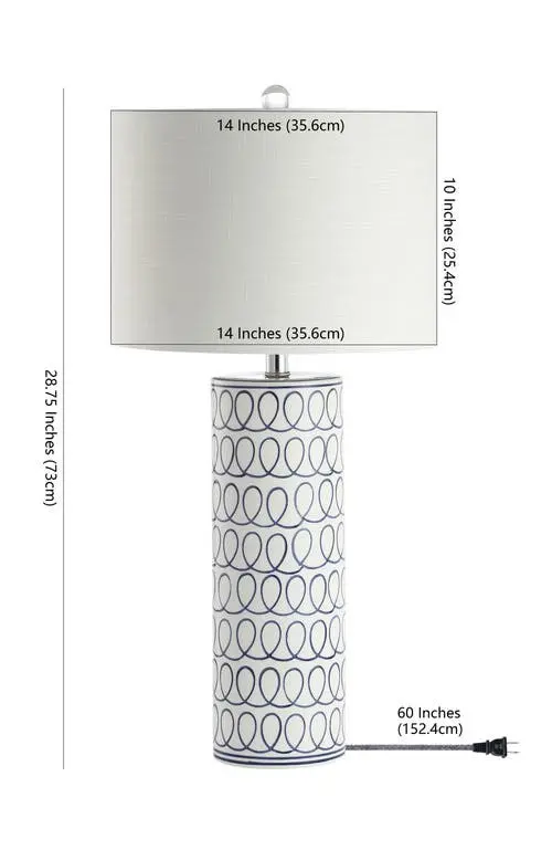 JONATHAN Y Loop 28.75" Ceramic Modern Column Led Table Lamp