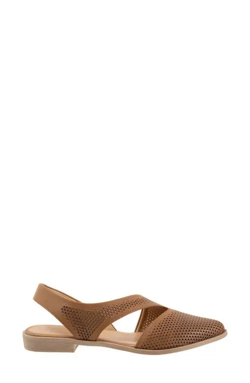 BUENO Bianca Slingback Pointed Toe Flat - Walnut