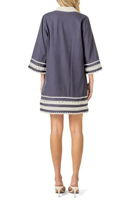 English Factory Colorblock Mini Dress - Navy