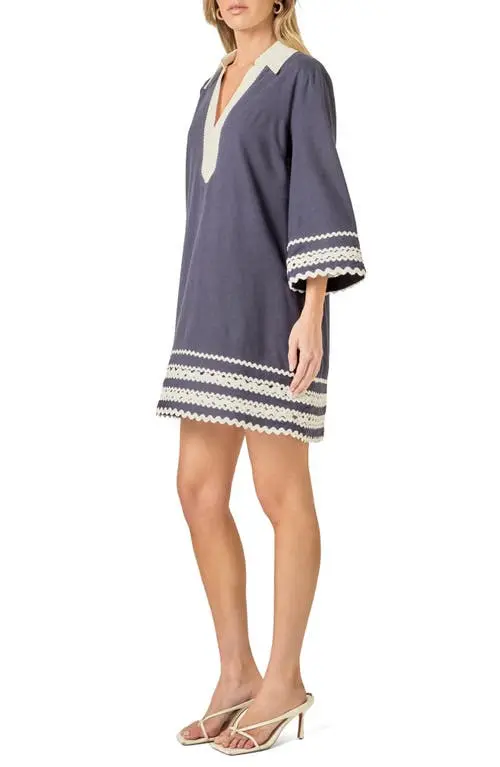 English Factory Colorblock Mini Dress - Navy