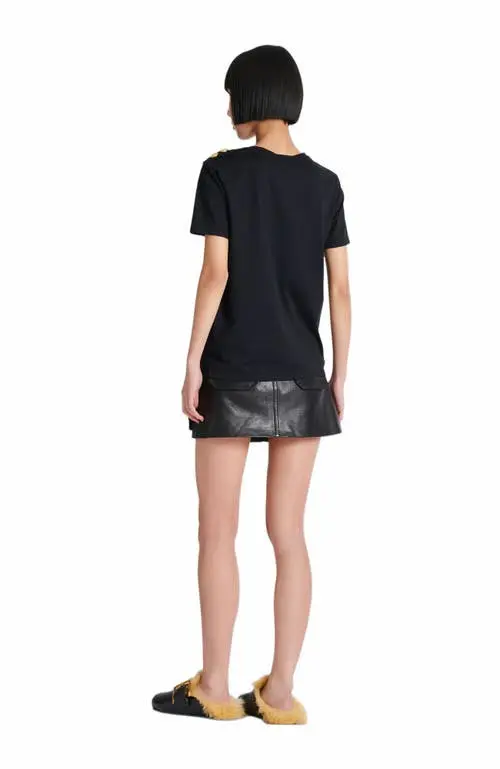 Balmain T-shirt With Paris Print And Buttons