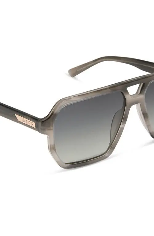 DIFF Cameron 57mm Polarized Navigator Sunglasses - Smoke Marble/grey Gradient