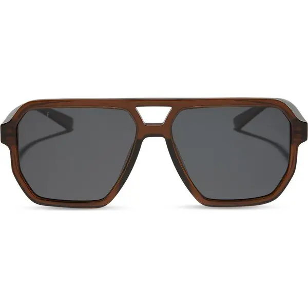 DIFF Cameron 57mm Polarized Navigator Sunglasses - Whiskey/grey