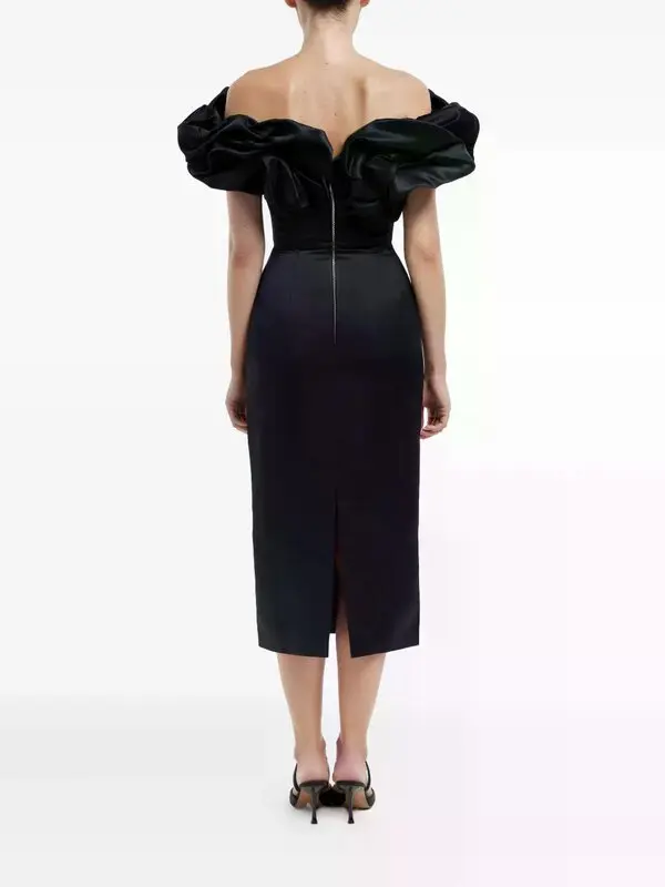 POST MERIDIEM Meringue Midi Dress - Black