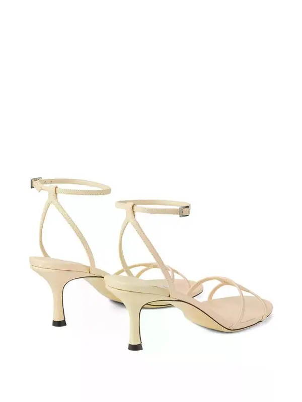 JIMMY CHOO Leo 65 Elaphe Printed Leather Sandals - Yellow