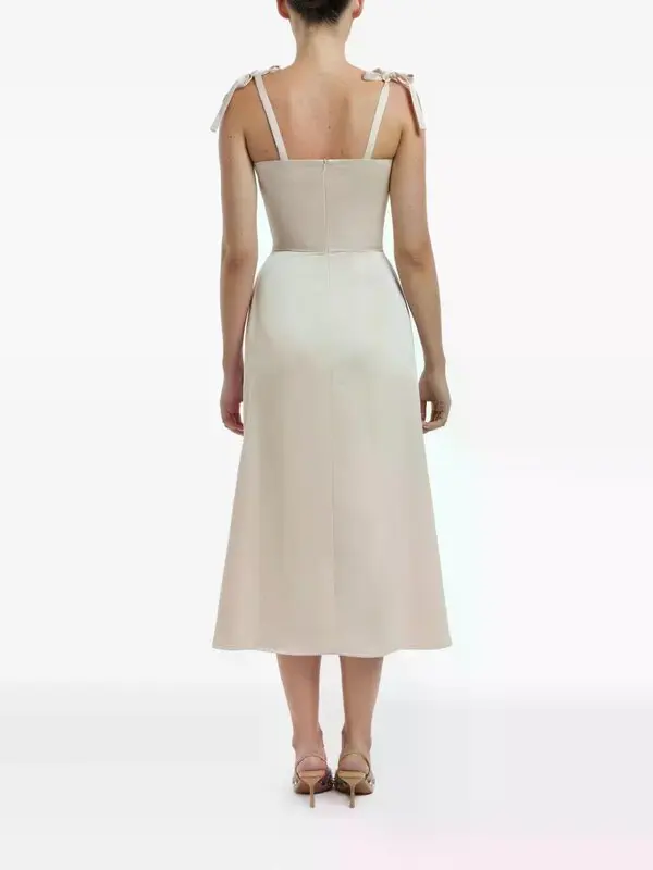 POST MERIDIEM Flowy Slit Midi Dress - Neutrals