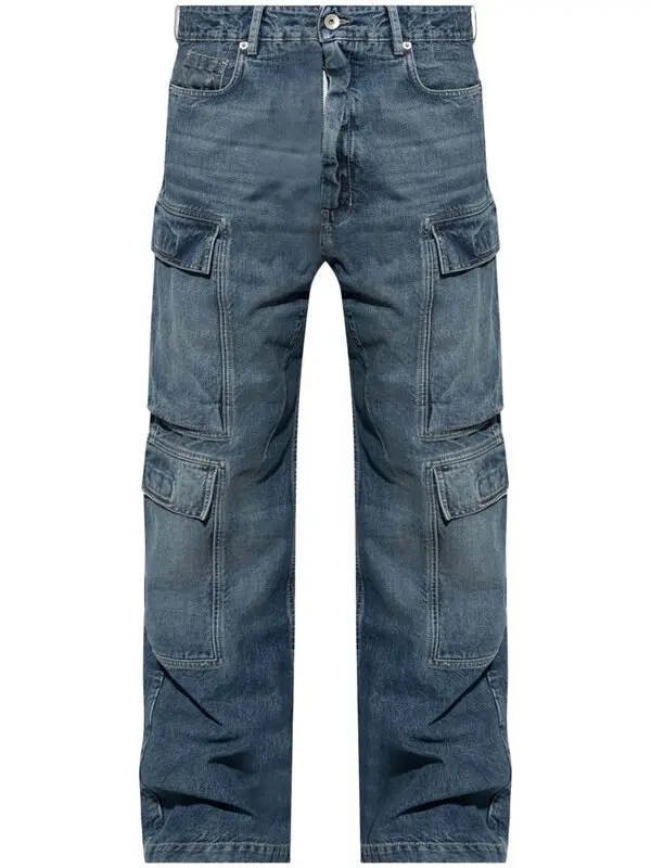 Rick Owens Double Cargo Jeans - Blue