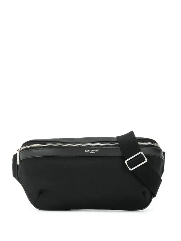 Saint Laurent Logo Lettering Belt Bag - Black
