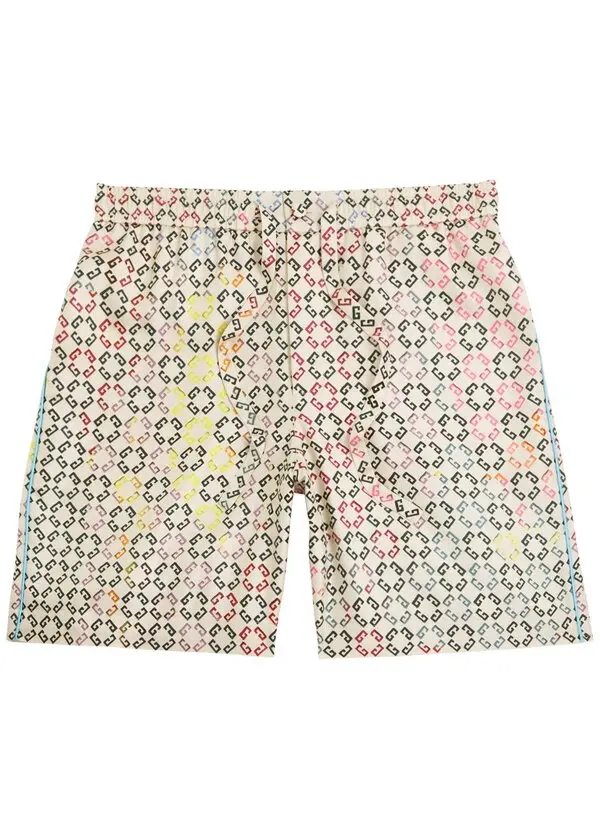 Givenchy Logo-intarsia Silk Pyjama Shorts - Multicoloured 1