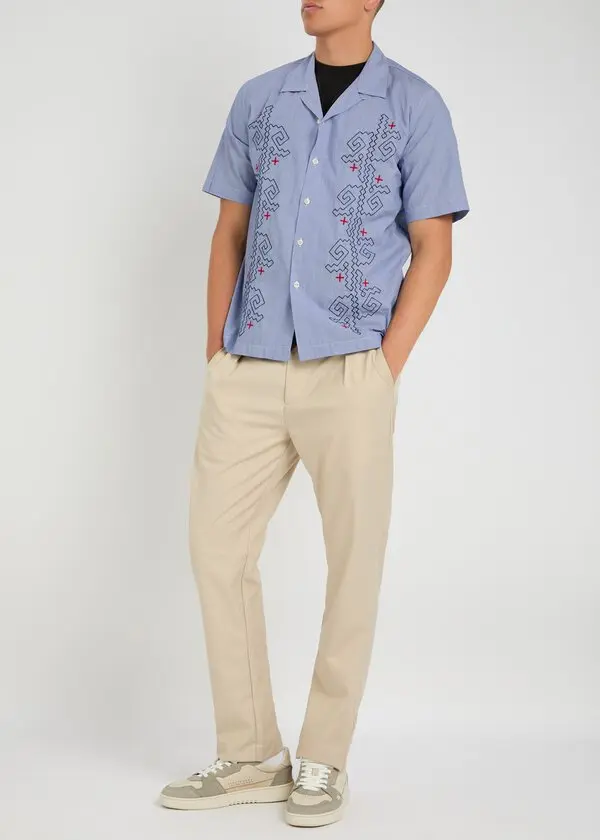 Universal Works Road Fine-striped Cotton Shirt
