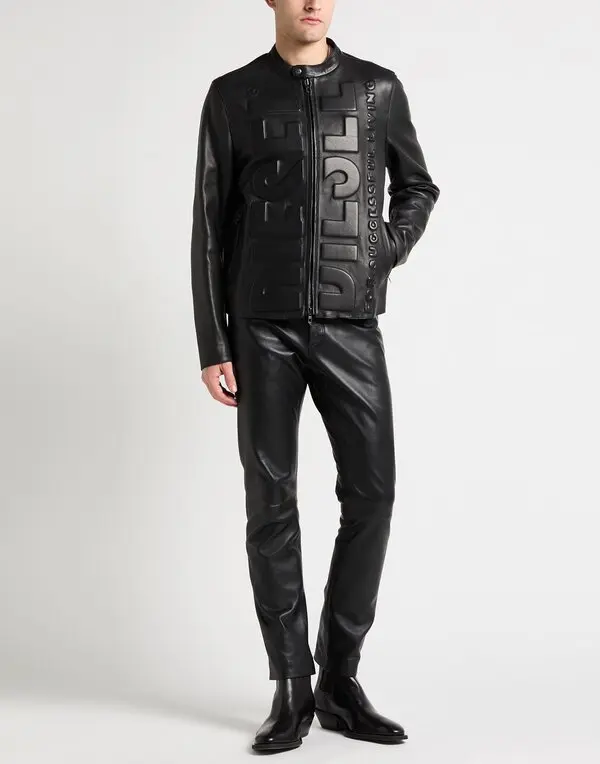 Diesel® Lambskin Biker Jacket In Black - 50% Off | Editorialist