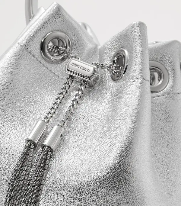 JIMMY CHOO Metallic Bon Bon Top-handle Bag - Silver