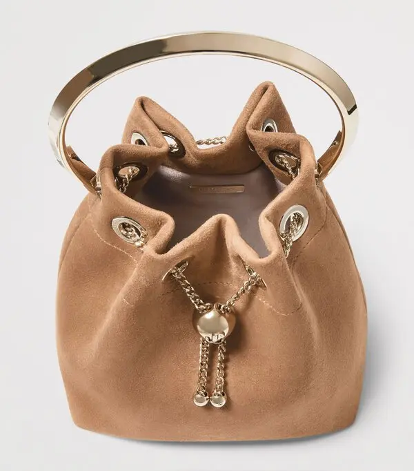 JIMMY CHOO Leather Bon Bon Top-handle Bag - Beige