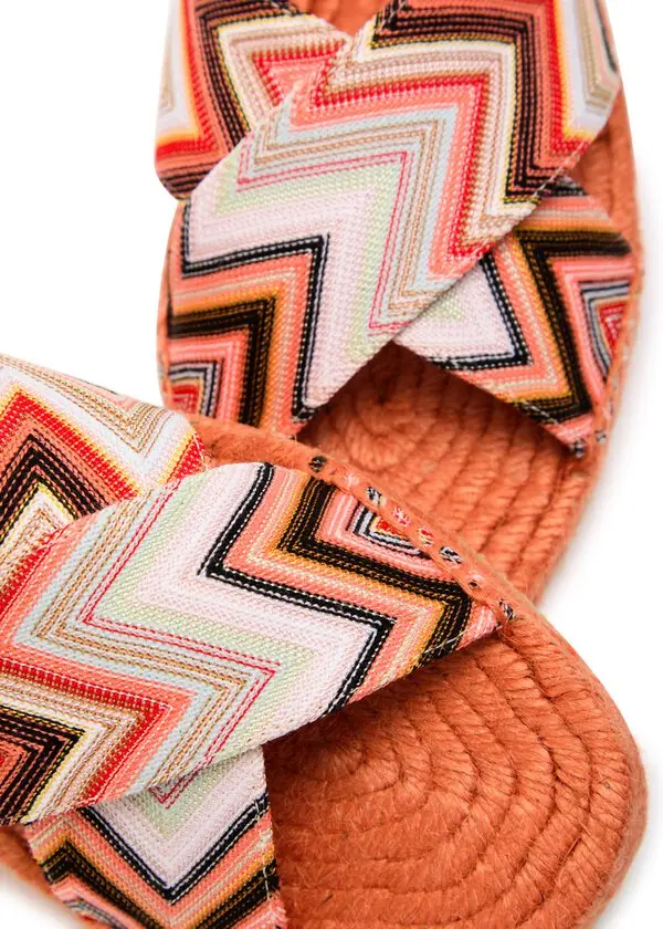 Missoni Harlow Zigzag Lamé Espadrille Sliders - Multicoloured