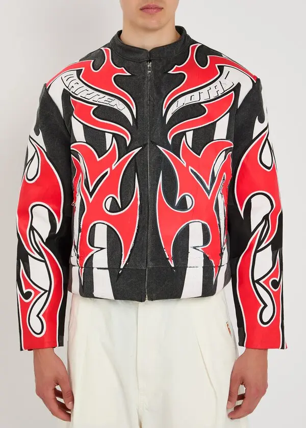 WARREN LOTAS Plastisol Puff Printed Armor Canvas Jacket