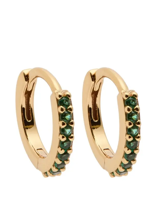 ASTRID & MIYU May Birthstone 18kt Gold-plated Hoop Earrings - Green